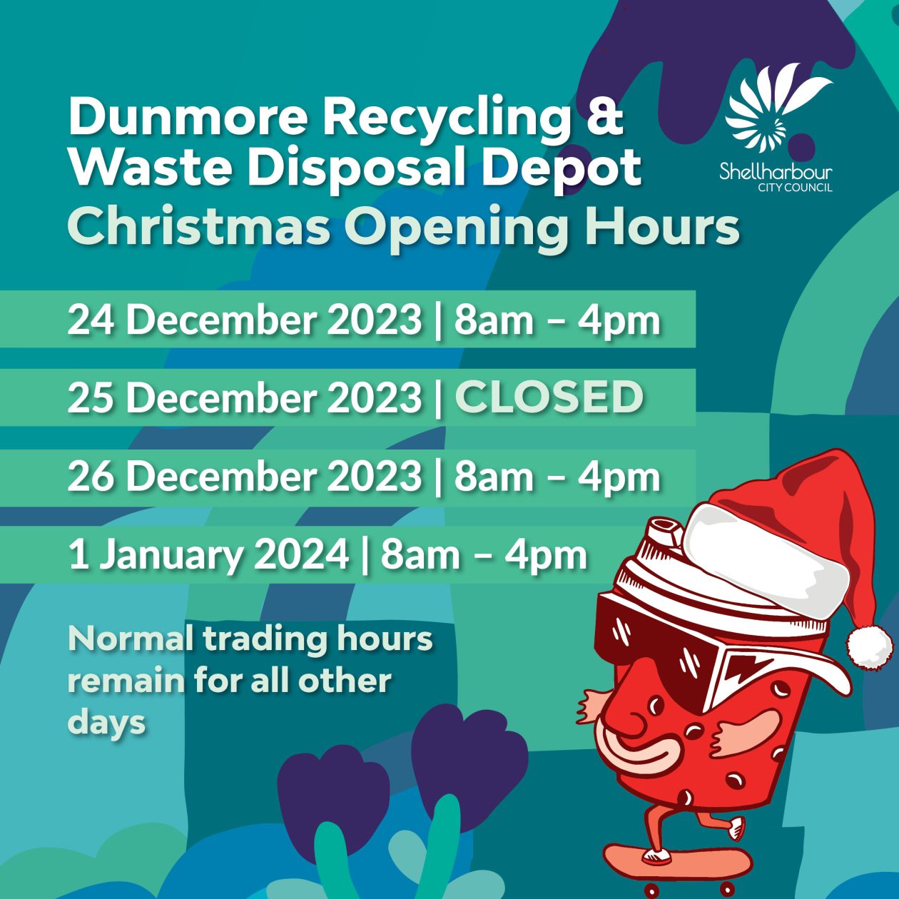 Waste service changes over the Festive Season! - Shellharbour Waste